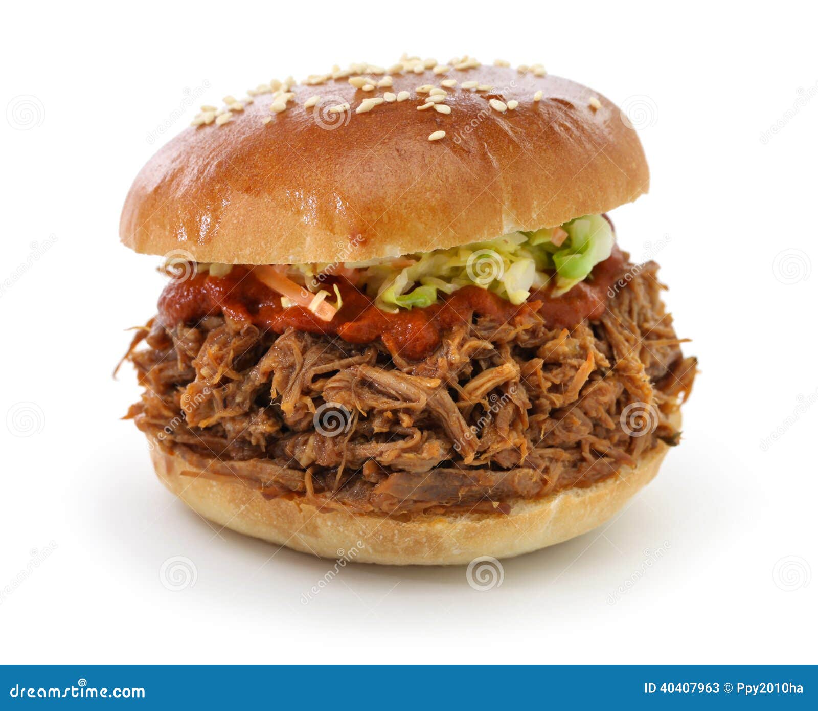 Pulled pork sandwich stock image. Image of shredded, gourmet - 40407963