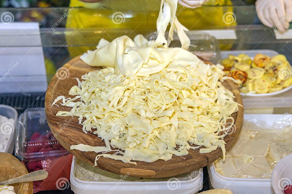 Pulled Whip Cheese Strings stock photo. Image of white - 262351868