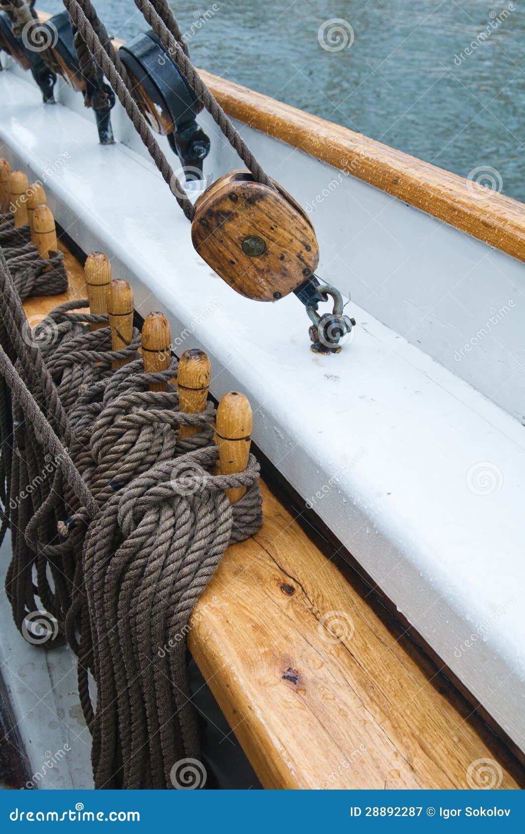Pulley Attached To the Ship S Deck Stock Image - Image of activity ...