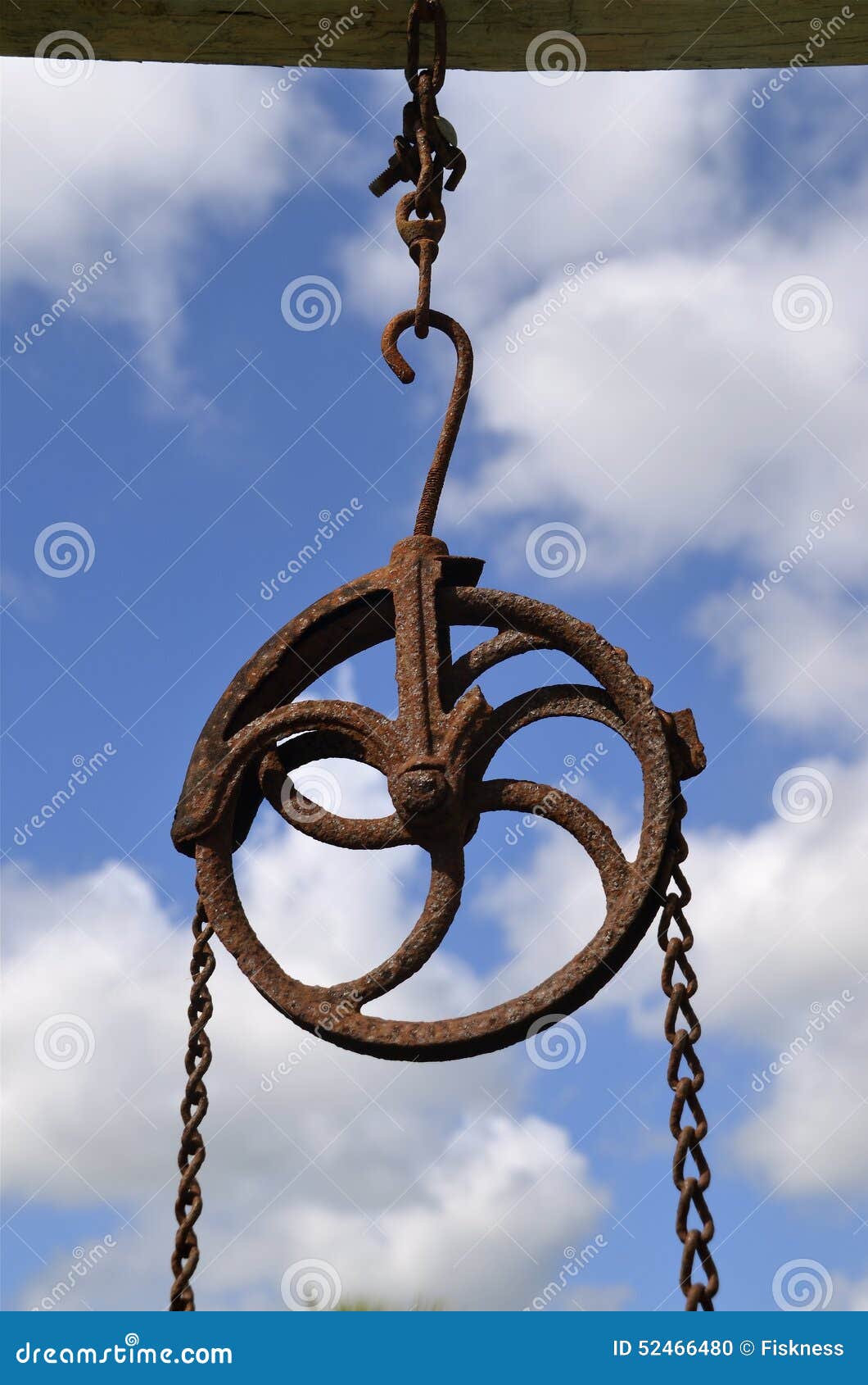 Pulley and Chain Make a Simple Machine Stock Photo - Image of beam ...