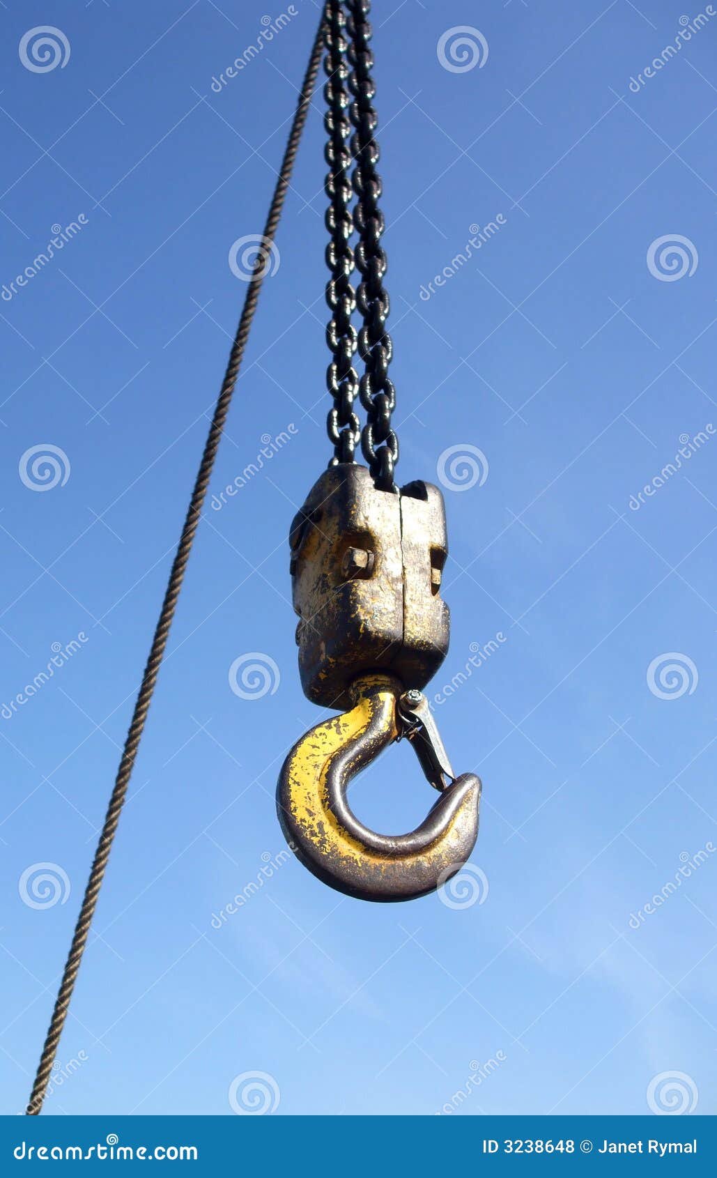 Pulley Hook stock photo. Image of tool, rope, steel, chain - 3238648
