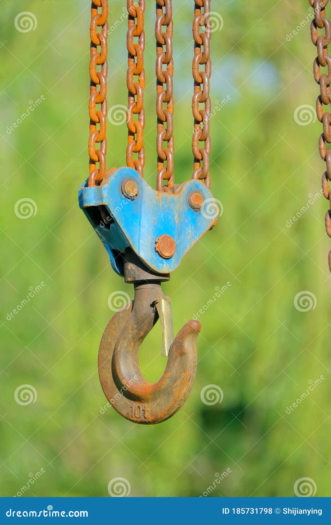 Pulley hook stock photo. Image of metal, machinery, sheave - 185731798