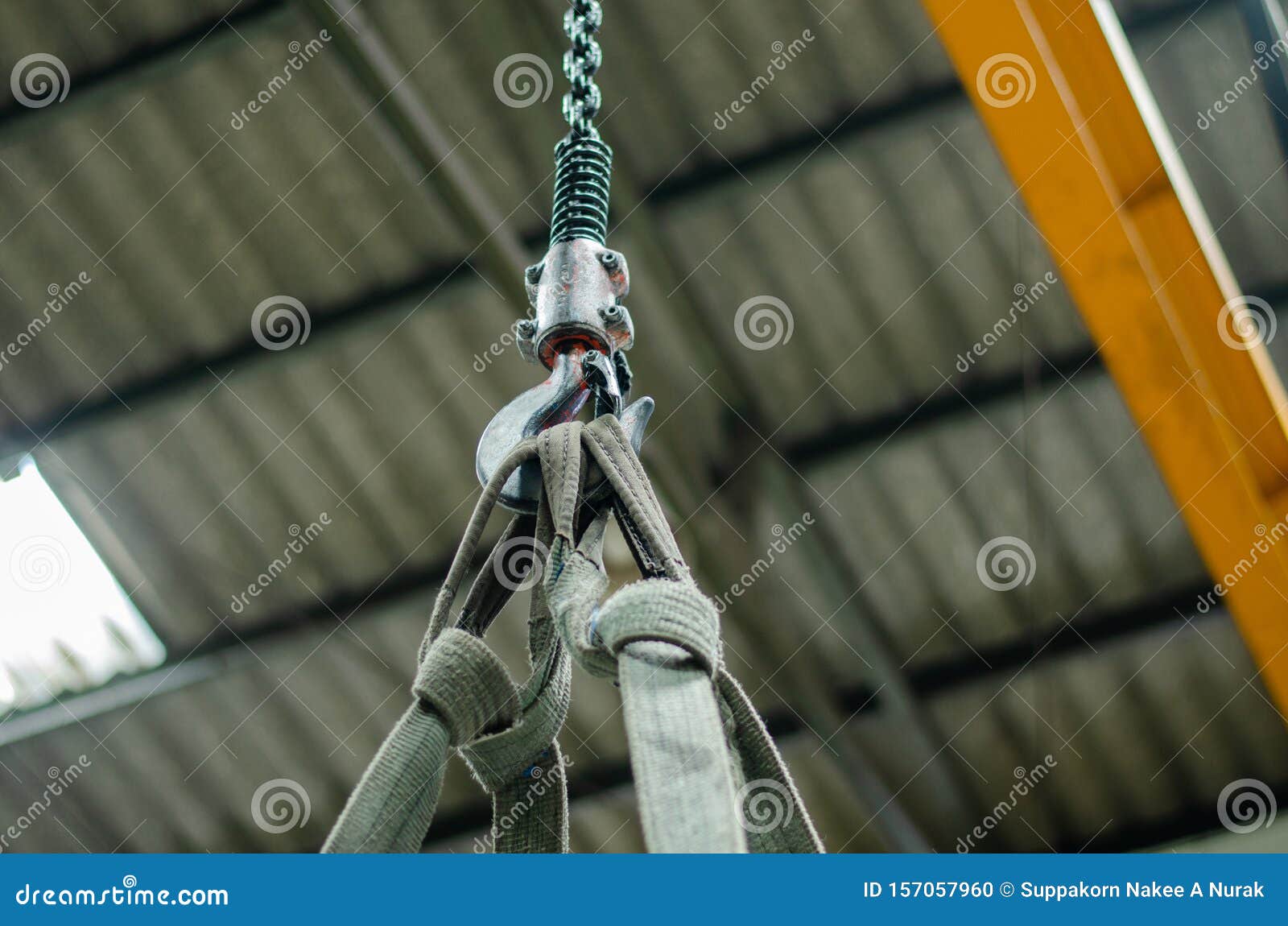 Pulley Hooks for Lifting or Moving Goods Stock Photo - Image of lifting ...
