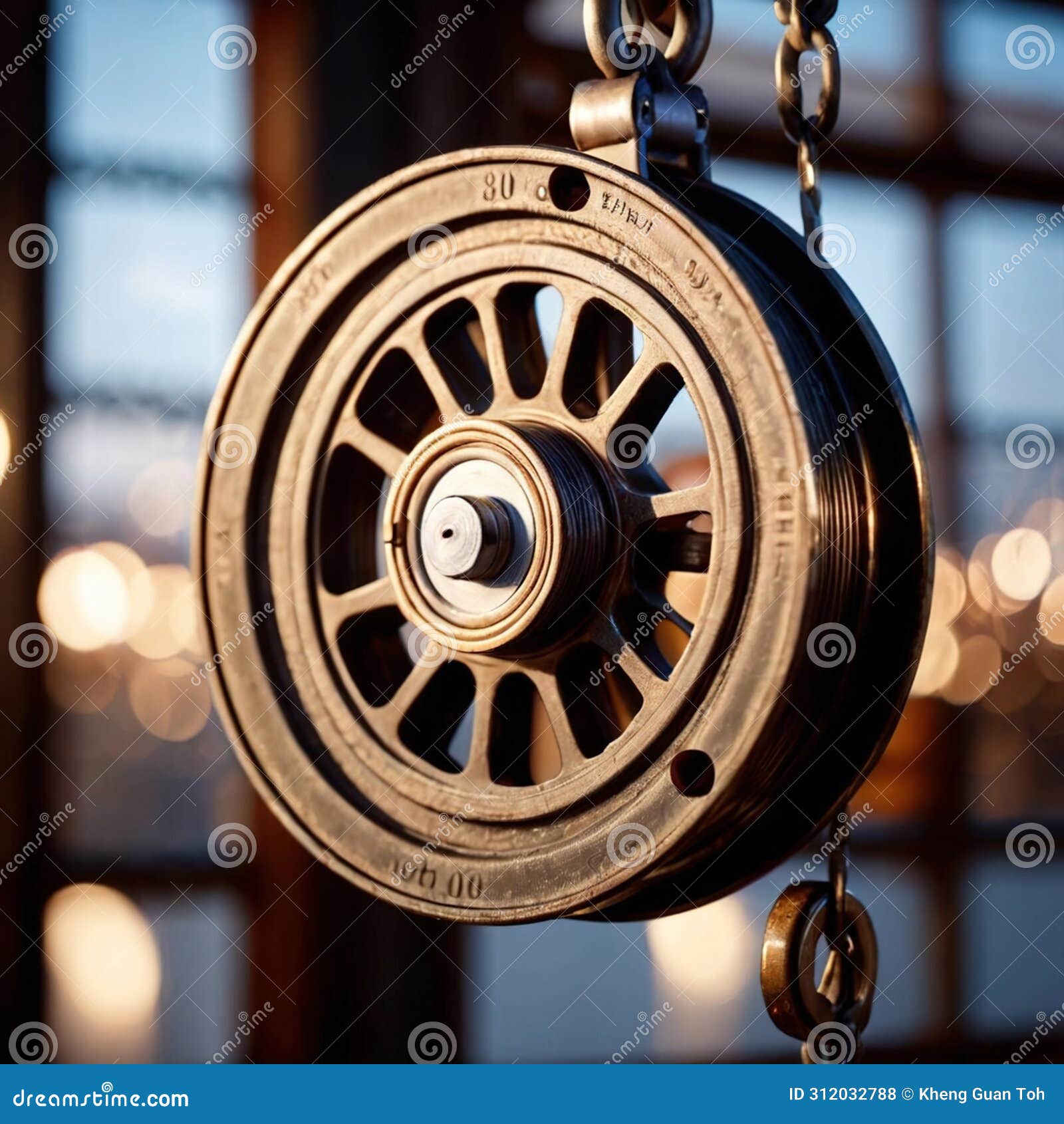 Pulley Mechanical Device Used To Leverage Force for Pulling Stock ...