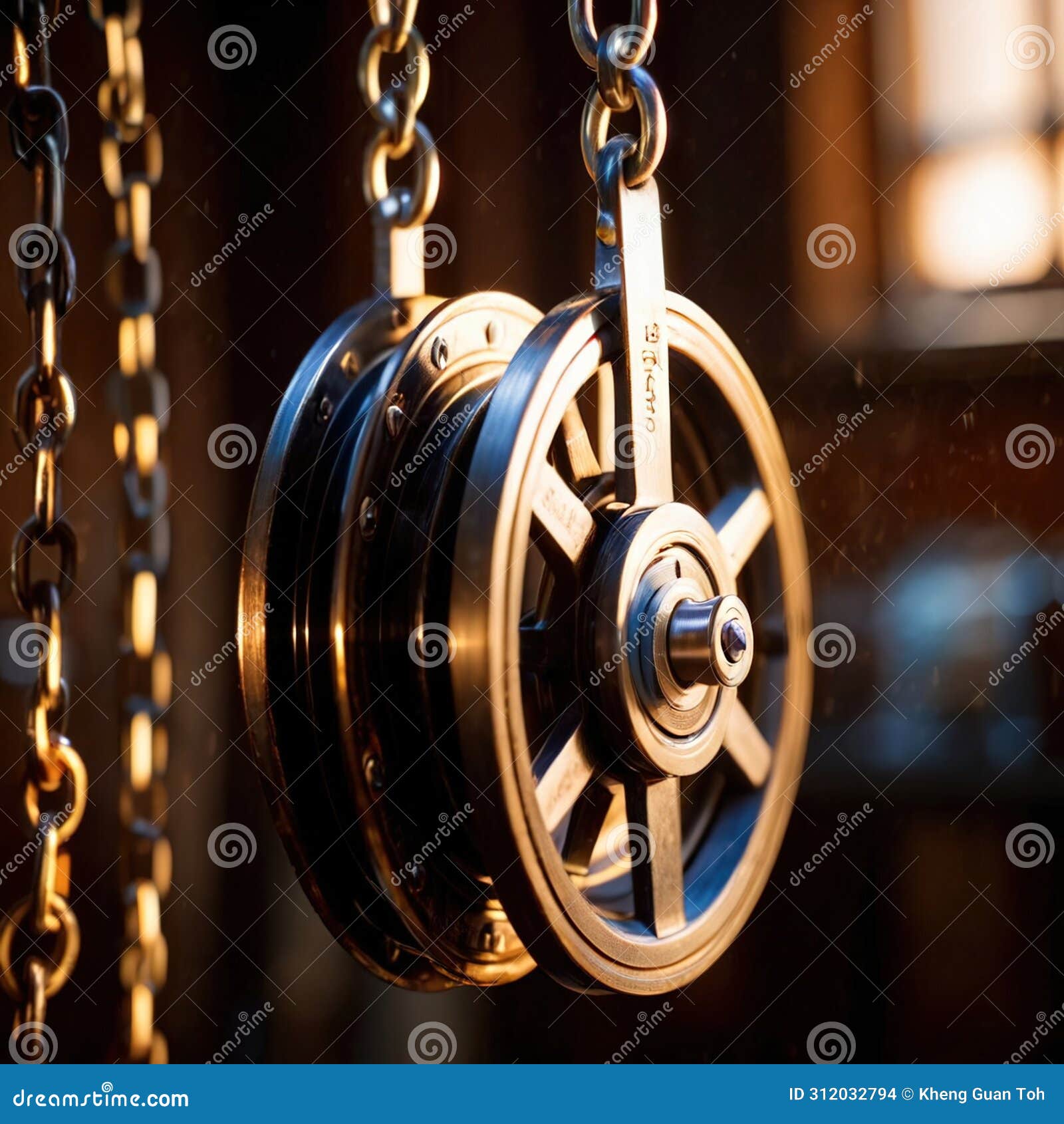 Pulley Mechanical Device Used To Leverage Force for Pulling Stock ...