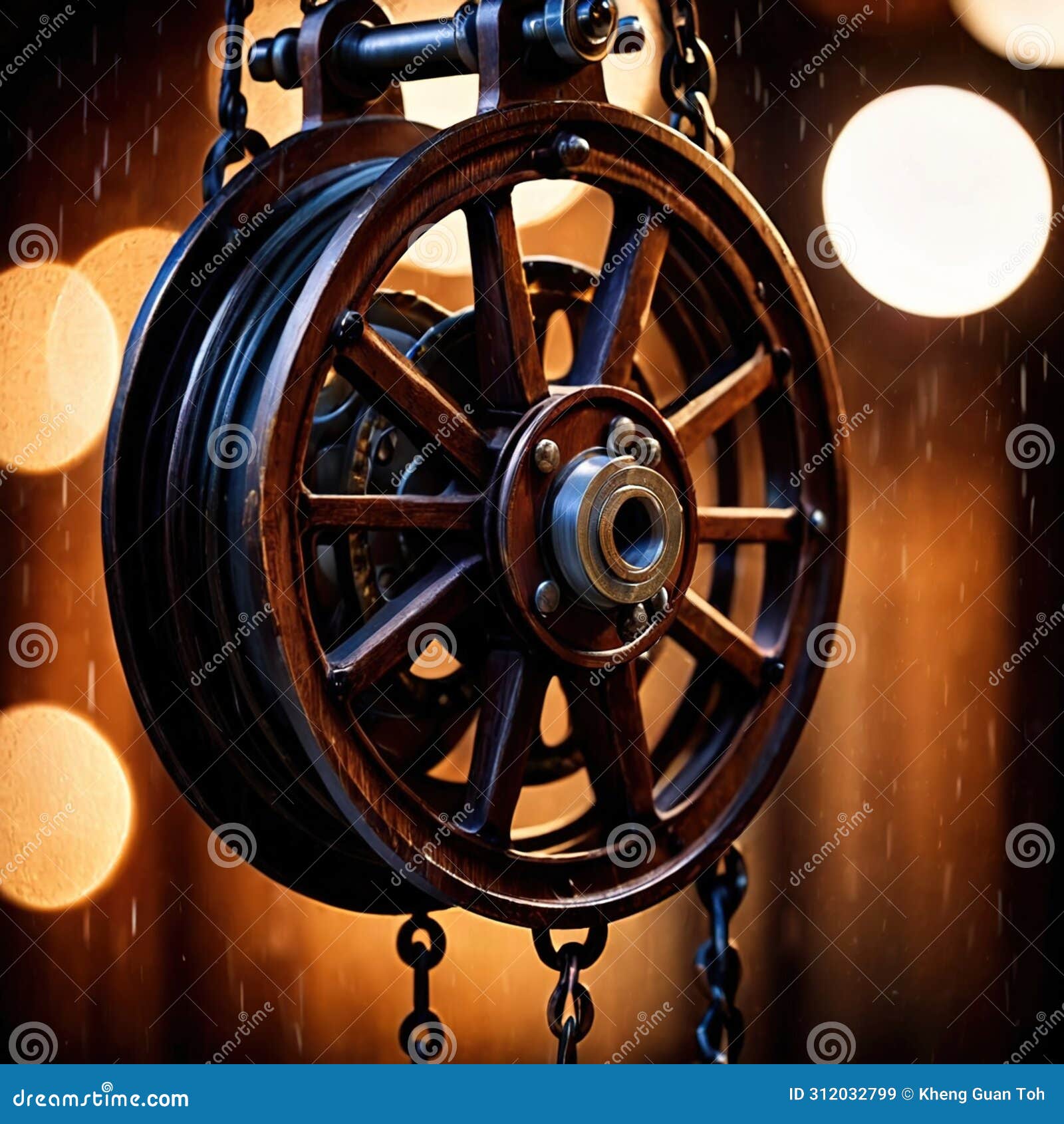 Pulley Mechanical Device Used To Leverage Force for Pulling Stock ...