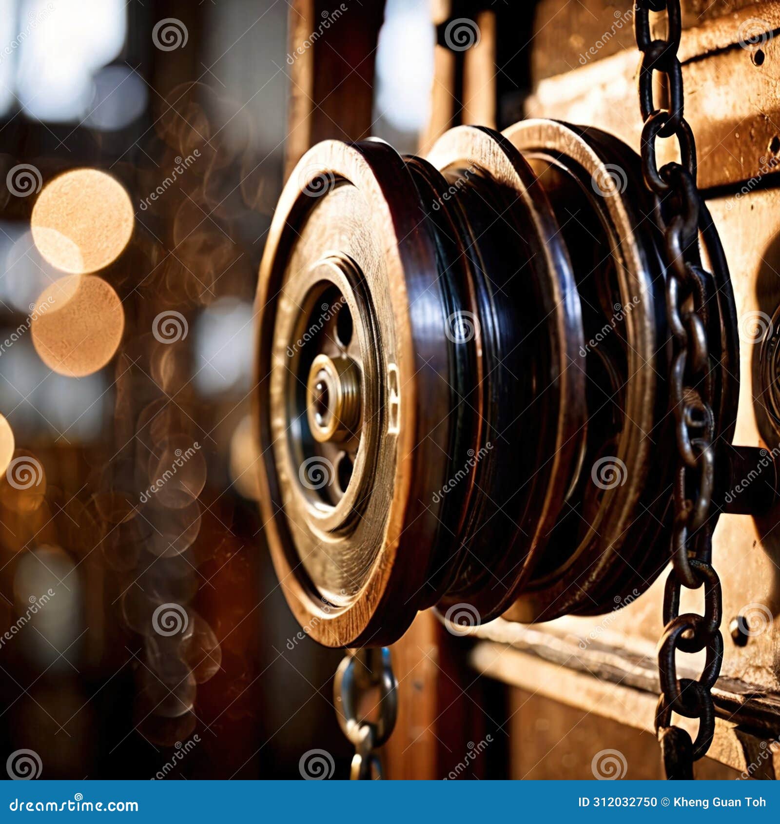 Pulley Mechanical Device Used To Leverage Force for Pulling Stock ...