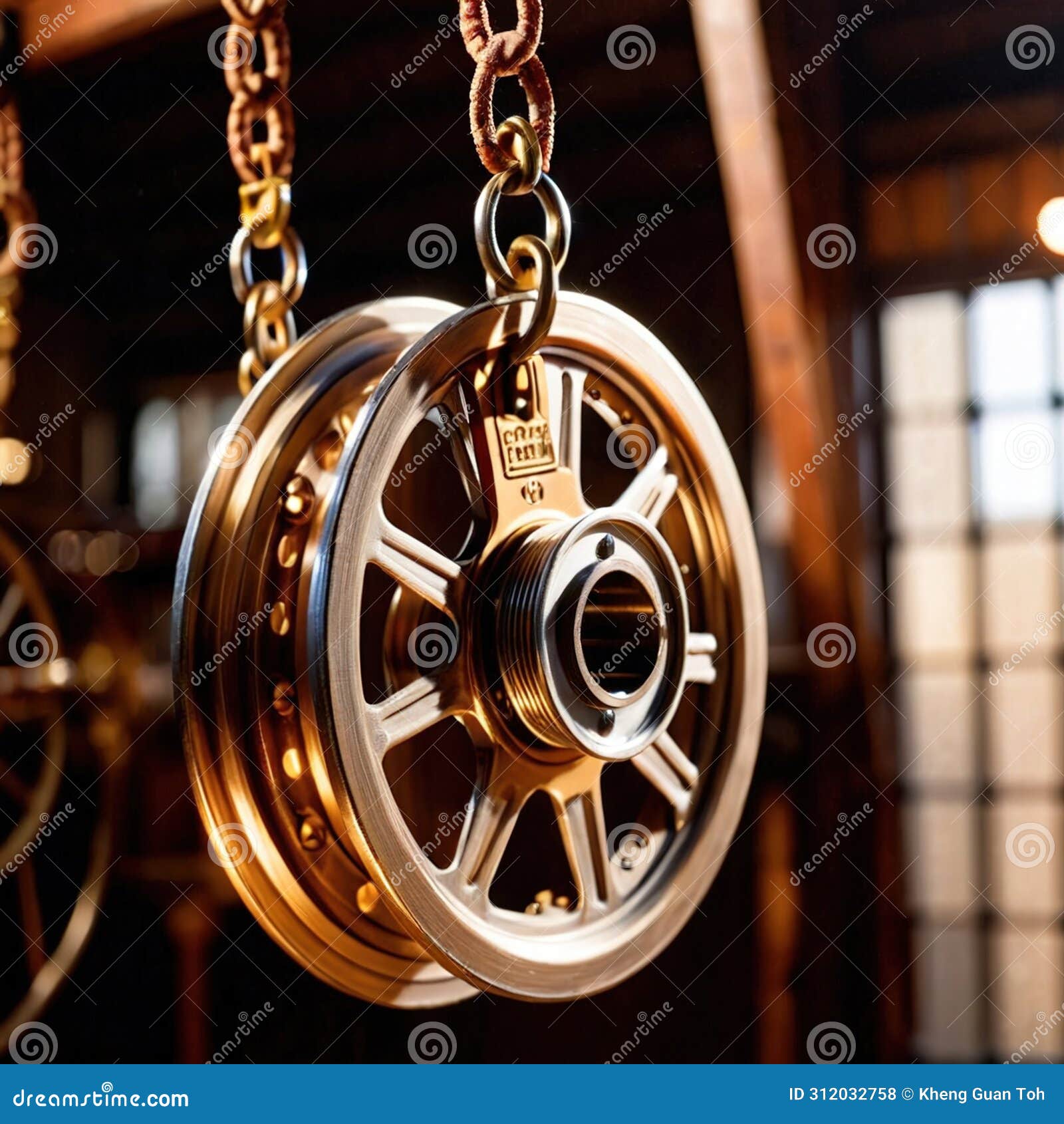 Pulley Mechanical Device Used To Leverage Force for Pulling Stock ...