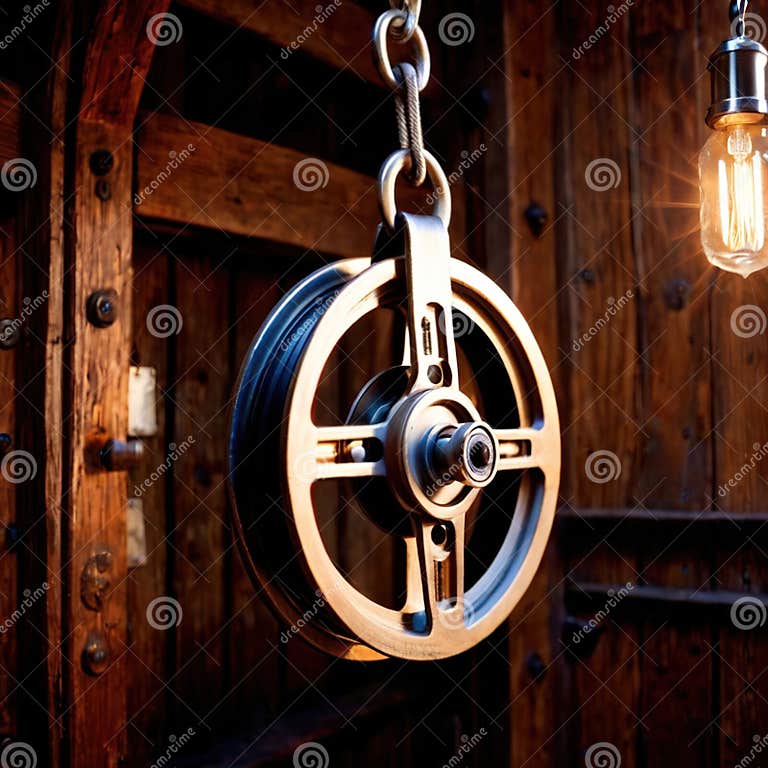 Pulley Mechanical Device Used To Leverage Force for Pulling Stock ...