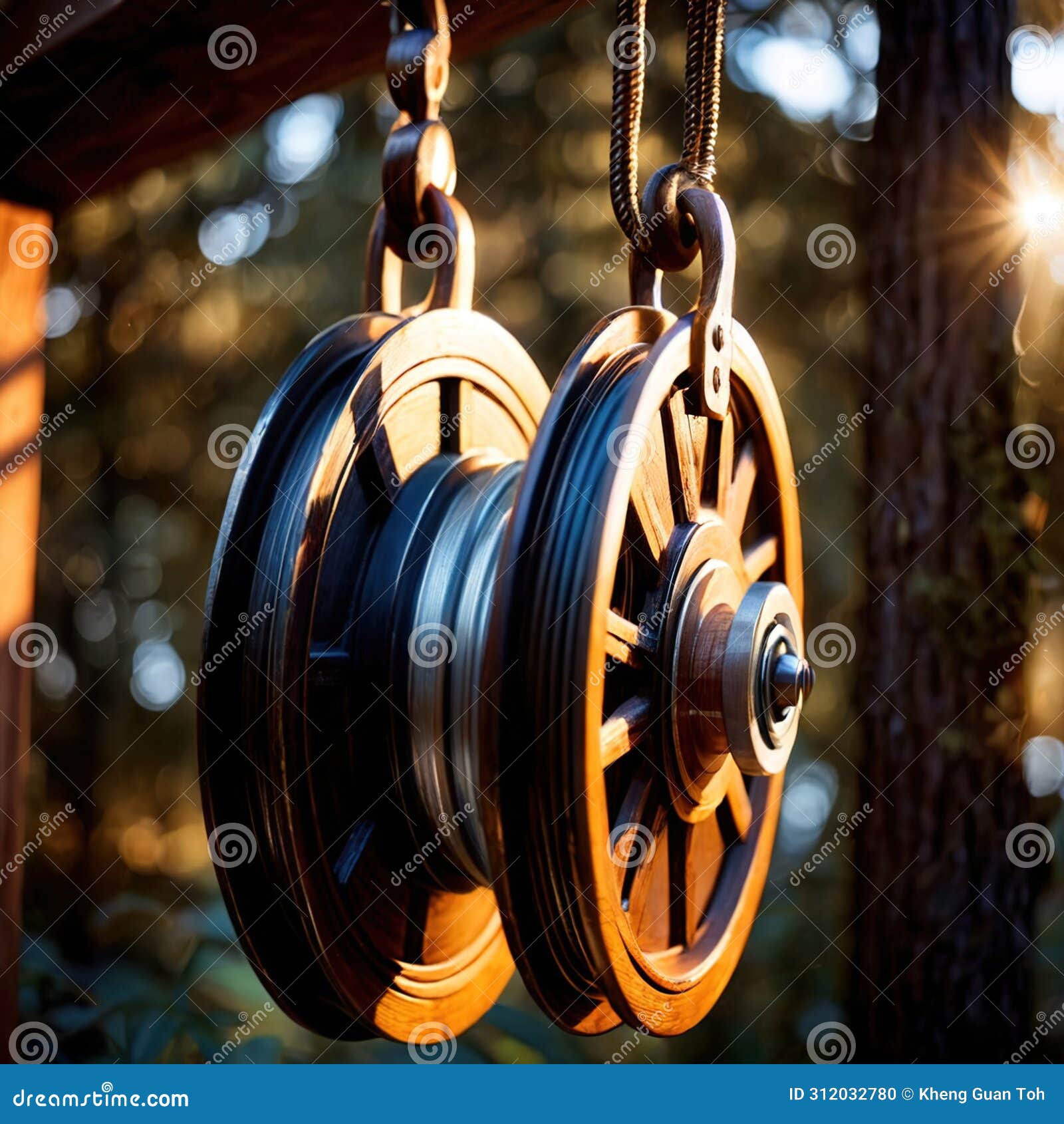 Pulley Mechanical Device Used To Leverage Force for Pulling Stock ...