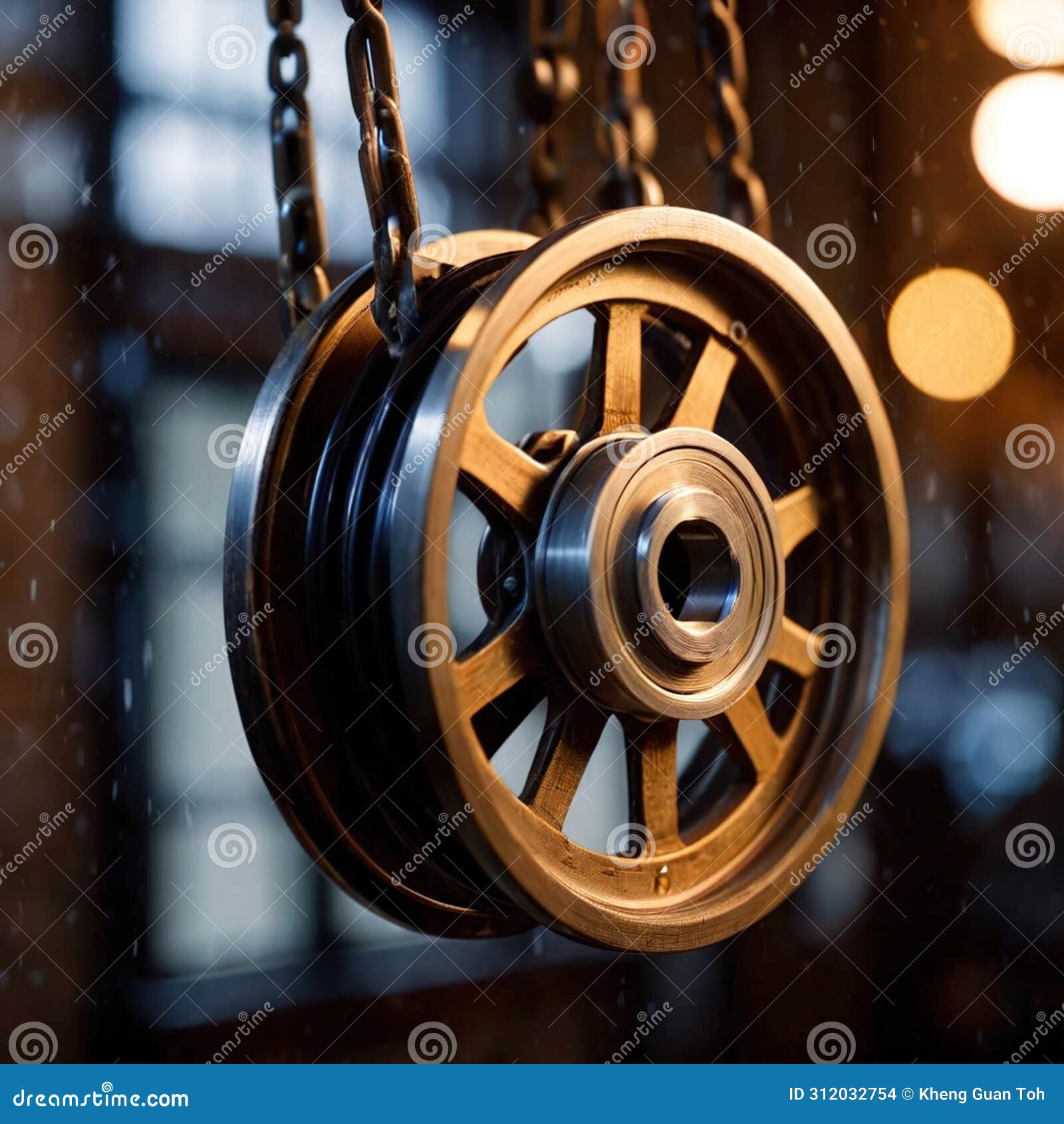 Pulley Mechanical Device Used To Leverage Force for Pulling Stock ...