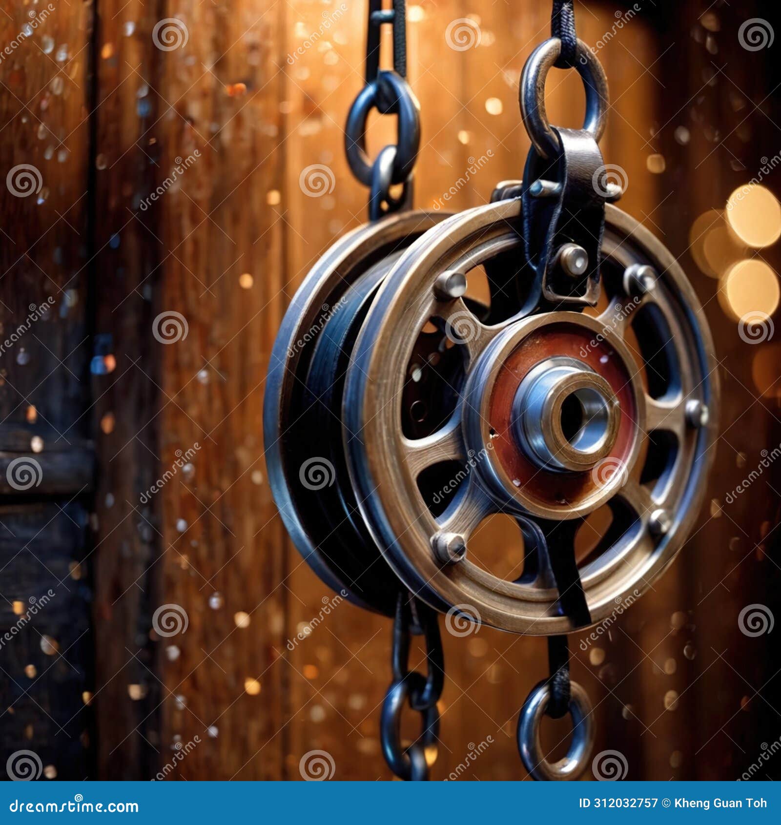 Pulley Mechanical Device Used To Leverage Force for Pulling Stock ...