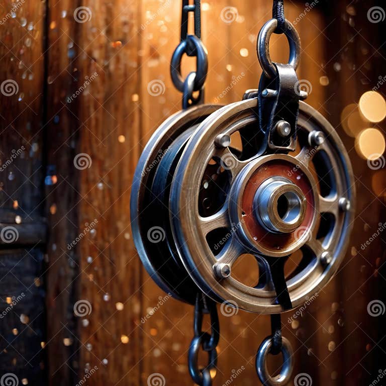 Pulley Mechanical Device Used To Leverage Force for Pulling Stock ...