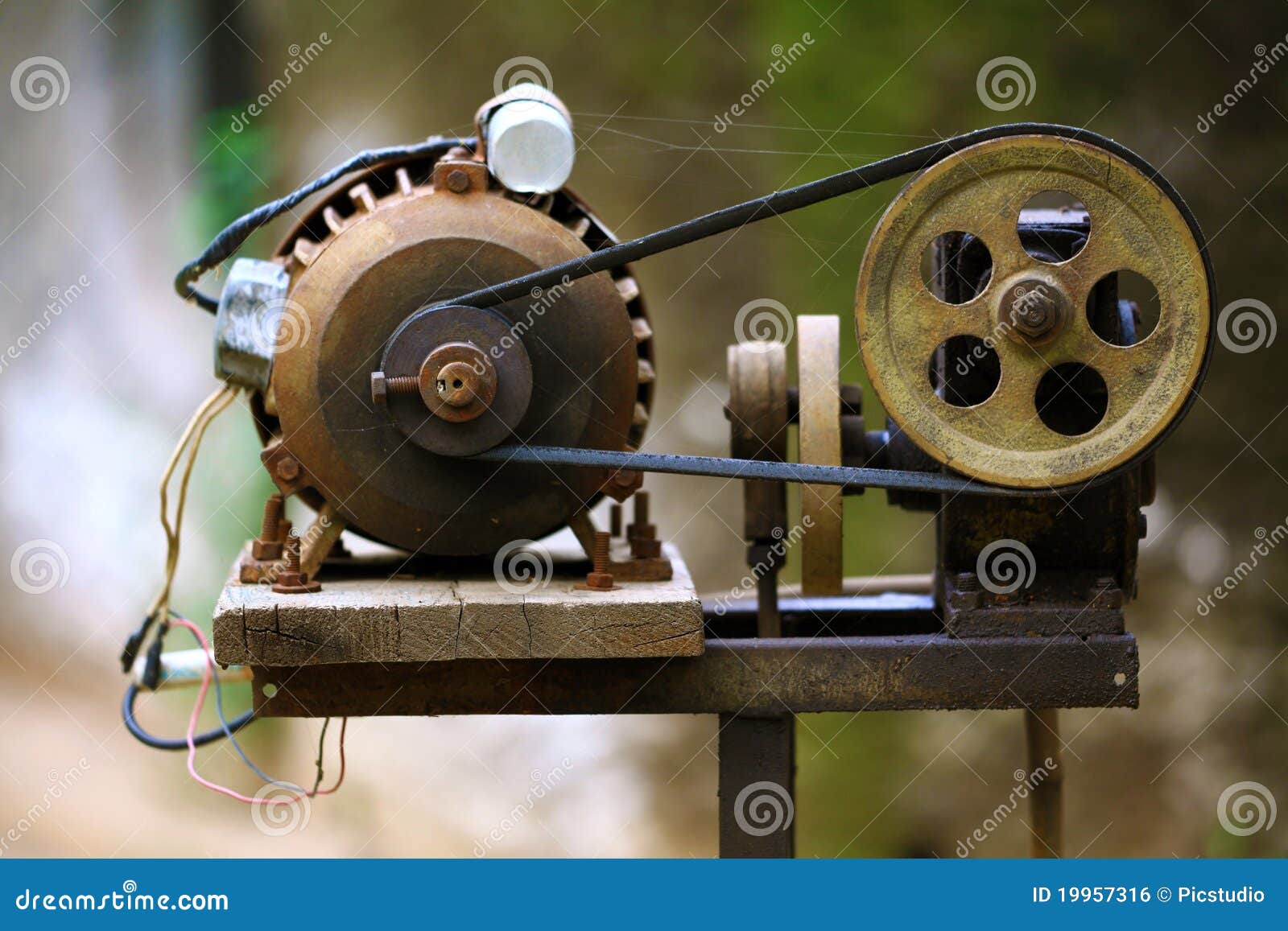 Pulley and motor stock photo. Image of stand, life, electronics - 19957316