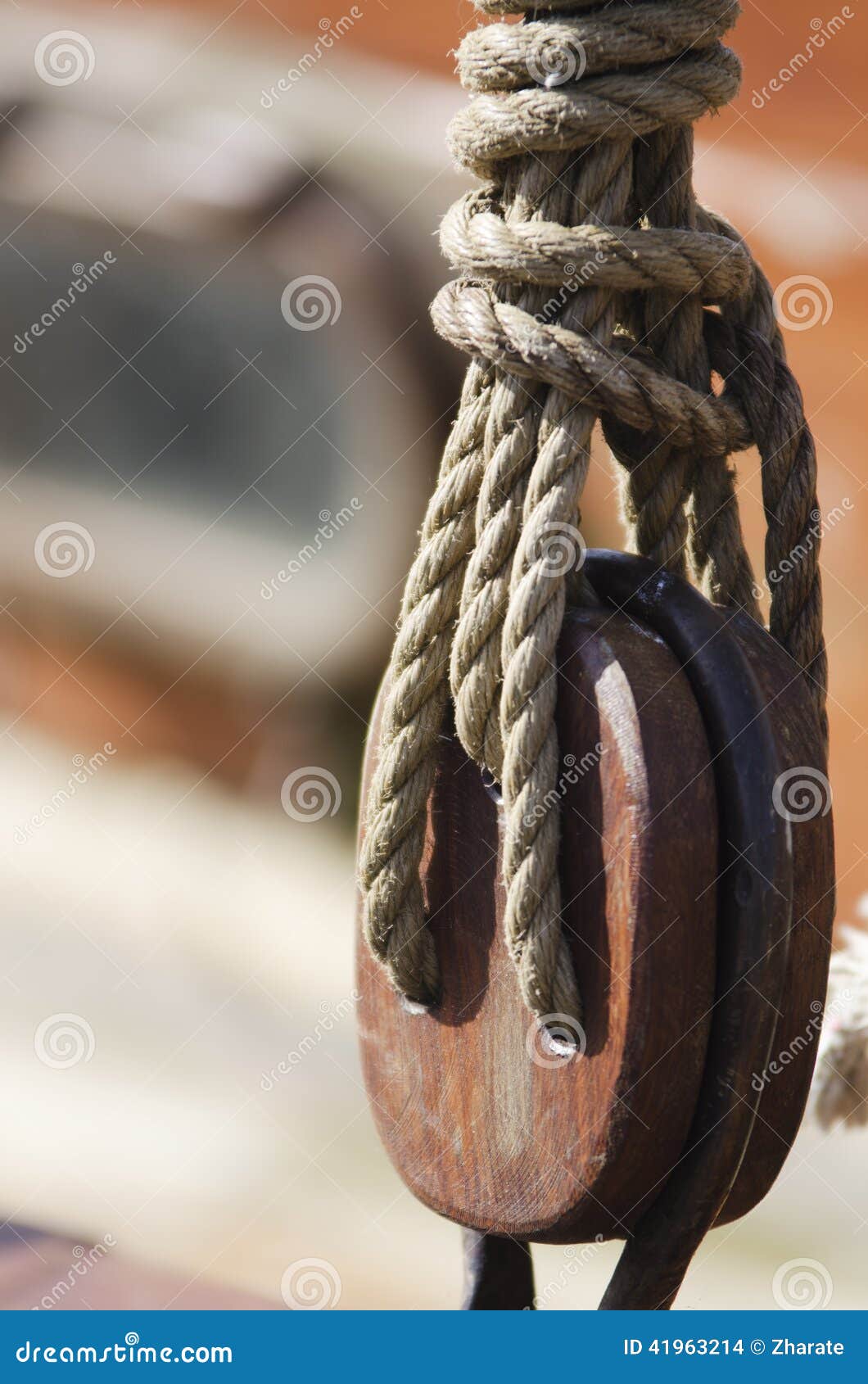 Pulley and rope stock photo. Image of rigging, cable - 41963214