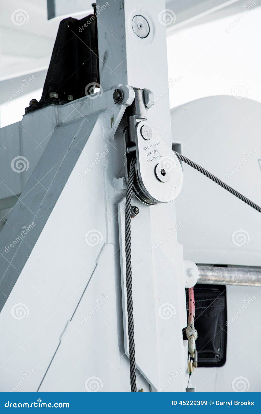 Pulley and Steel Cable stock image. Image of white, boat - 45229399