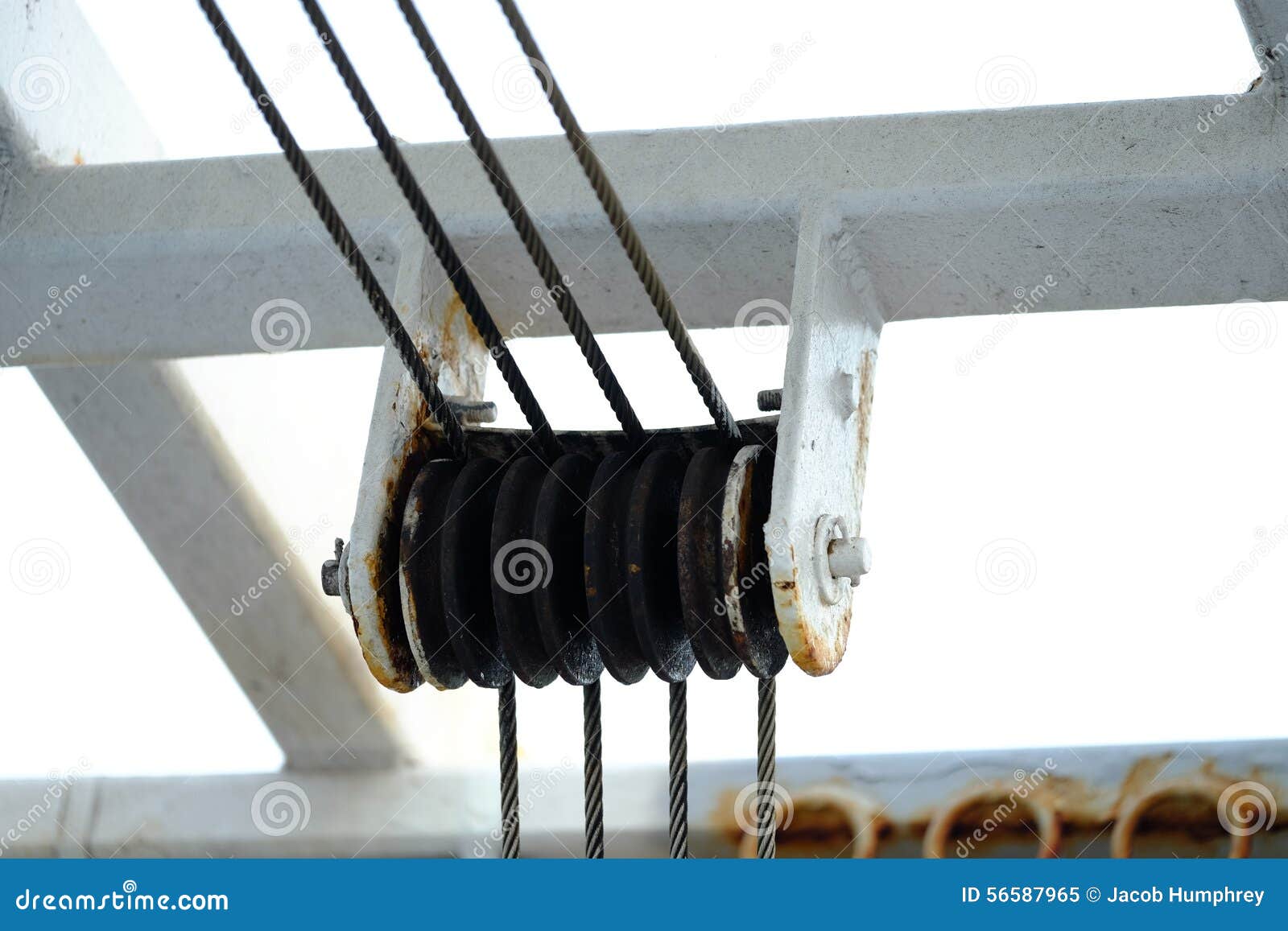 Pulley system stock image. Image of strong, system, steel - 56587965