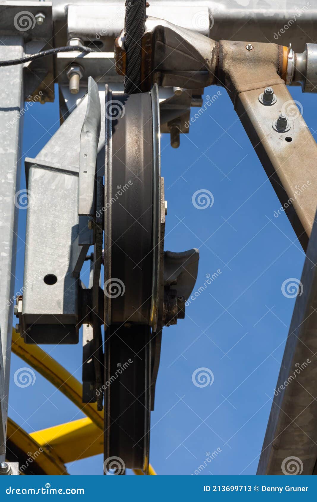 A Pulley with a View from Below Stock Image - Image of pulley, closeup ...