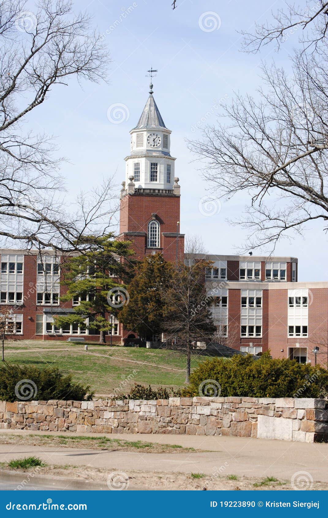 Pulliam Hall SIUC stock photo. Image of white, clock - 19223890