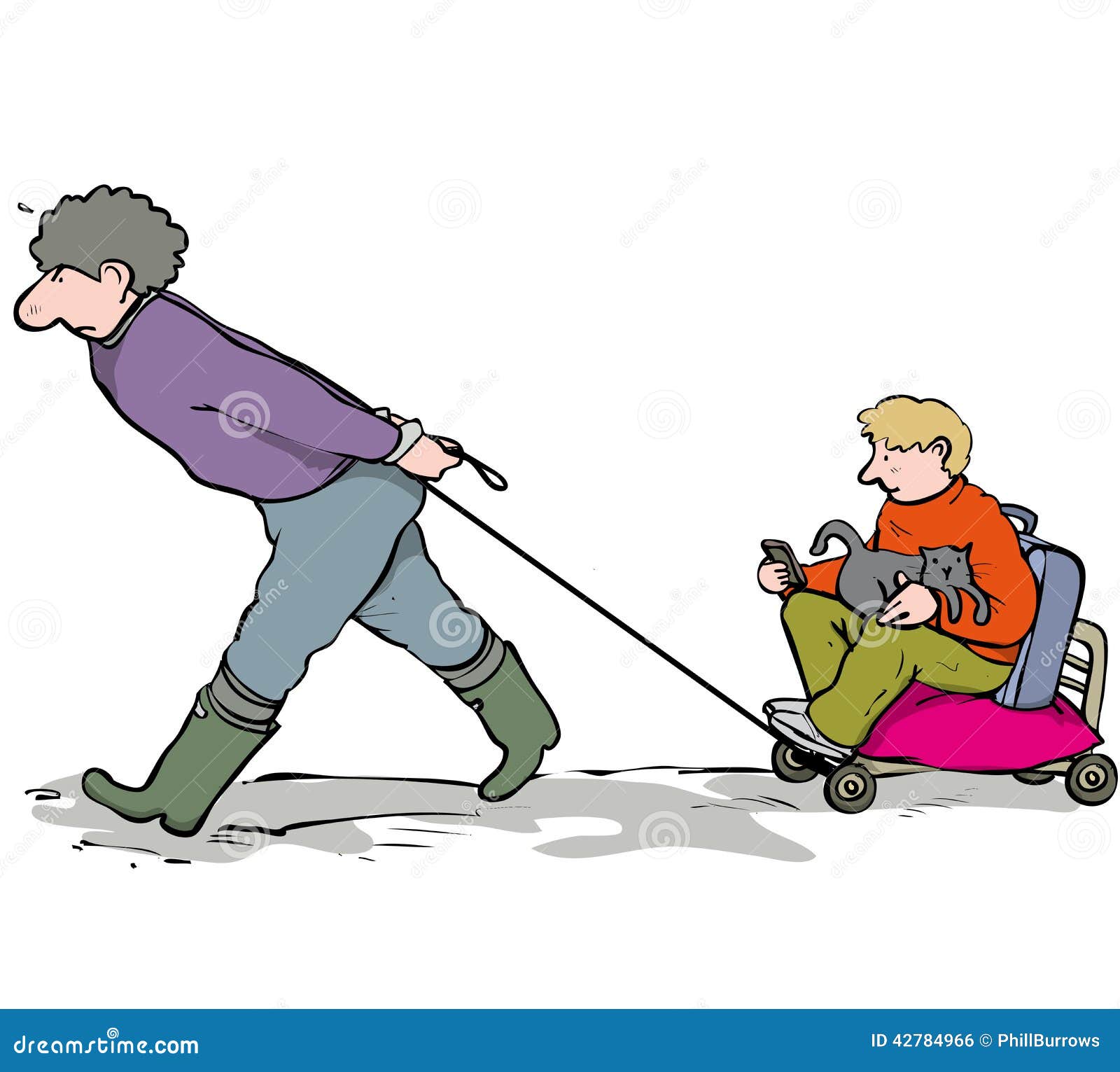 Pulling boy stock vector. Illustration of mollycoddling - 42784966