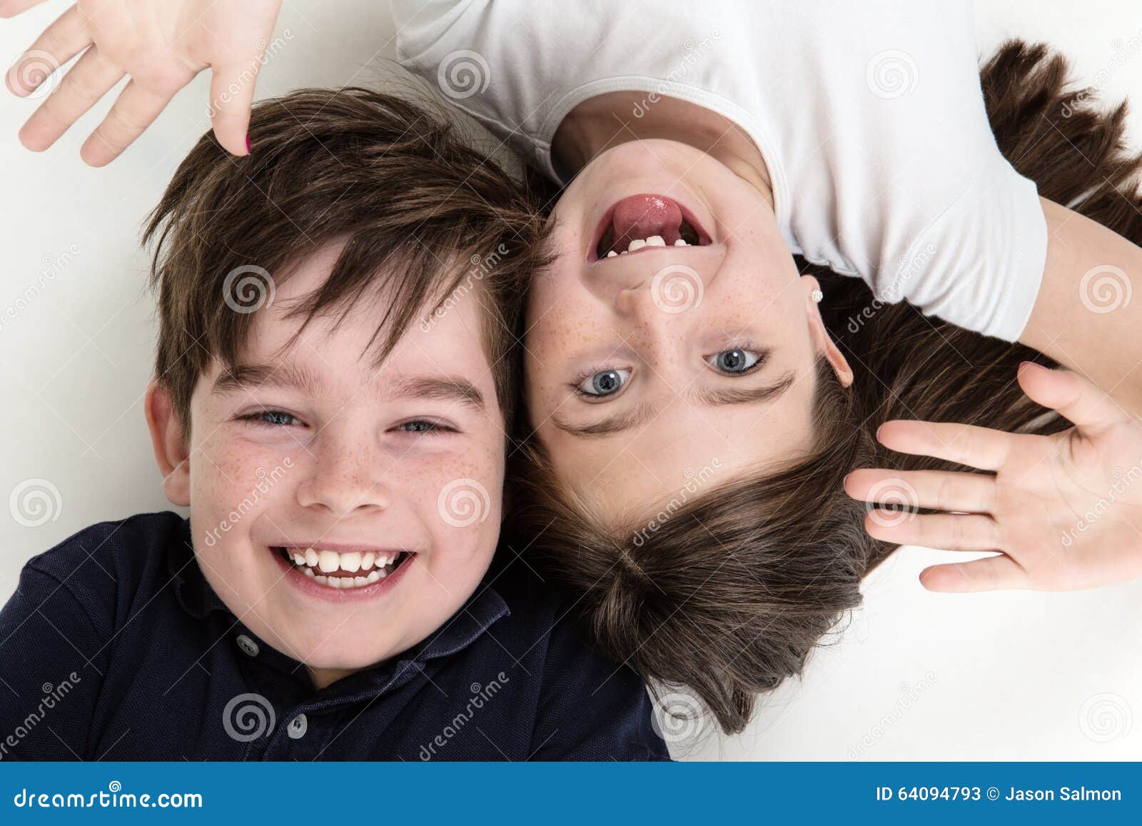 Pulling cheeky faces stock image. Image of portrait, happy - 64094793
