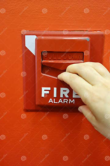 Pulling the Fire Alarm stock photo. Image of fire, dangerous - 41356986