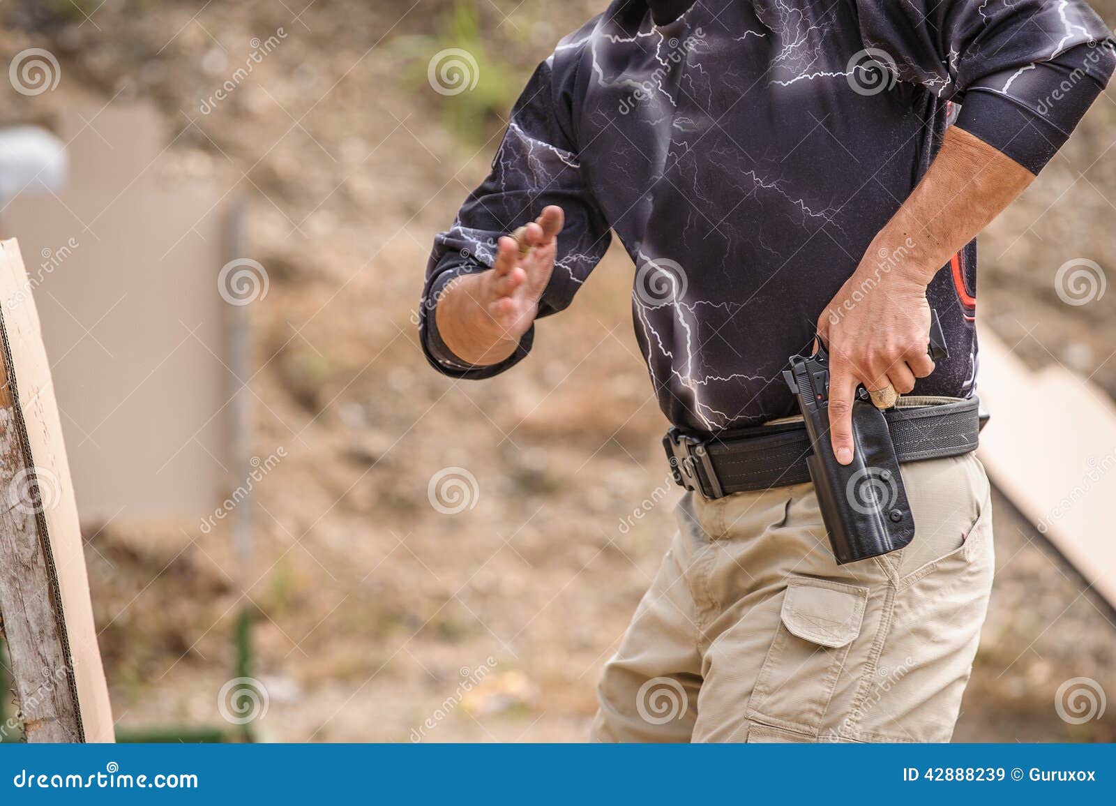 Pulling Gun Training stock image. Image of pulling, protection - 42888239