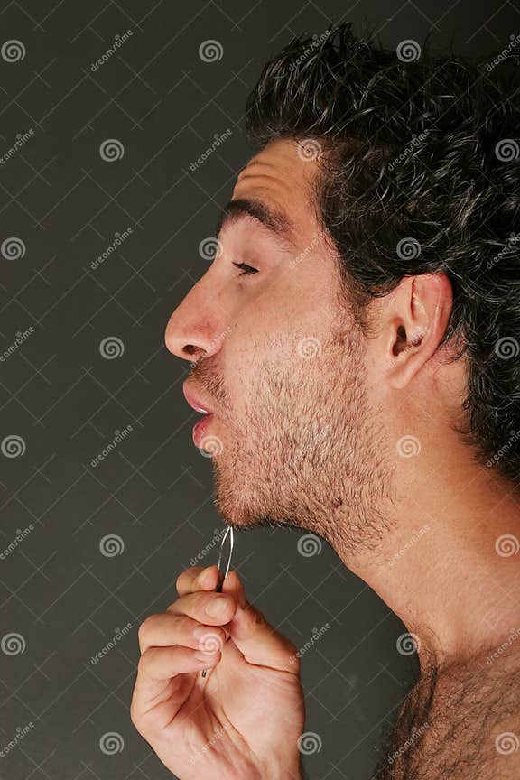 Pulling hair stock photo. Image of shaving, tweezers, male - 4128550