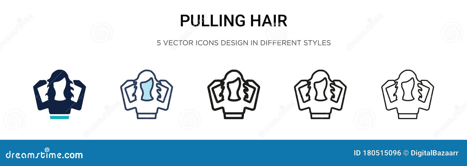 Pulling Hair Icon in Filled, Thin Line, Outline and Stroke Style ...