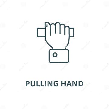 Pulling Hand Vector Line Icon, Linear Concept, Outline Sign, Symbol ...
