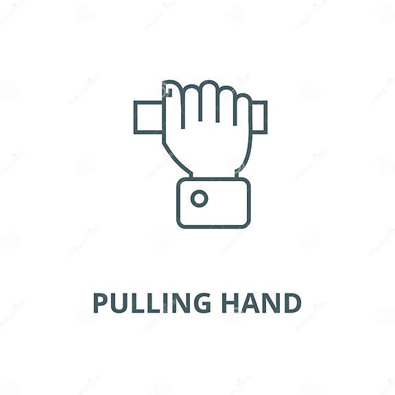 Pulling Hand Vector Line Icon, Linear Concept, Outline Sign, Symbol ...