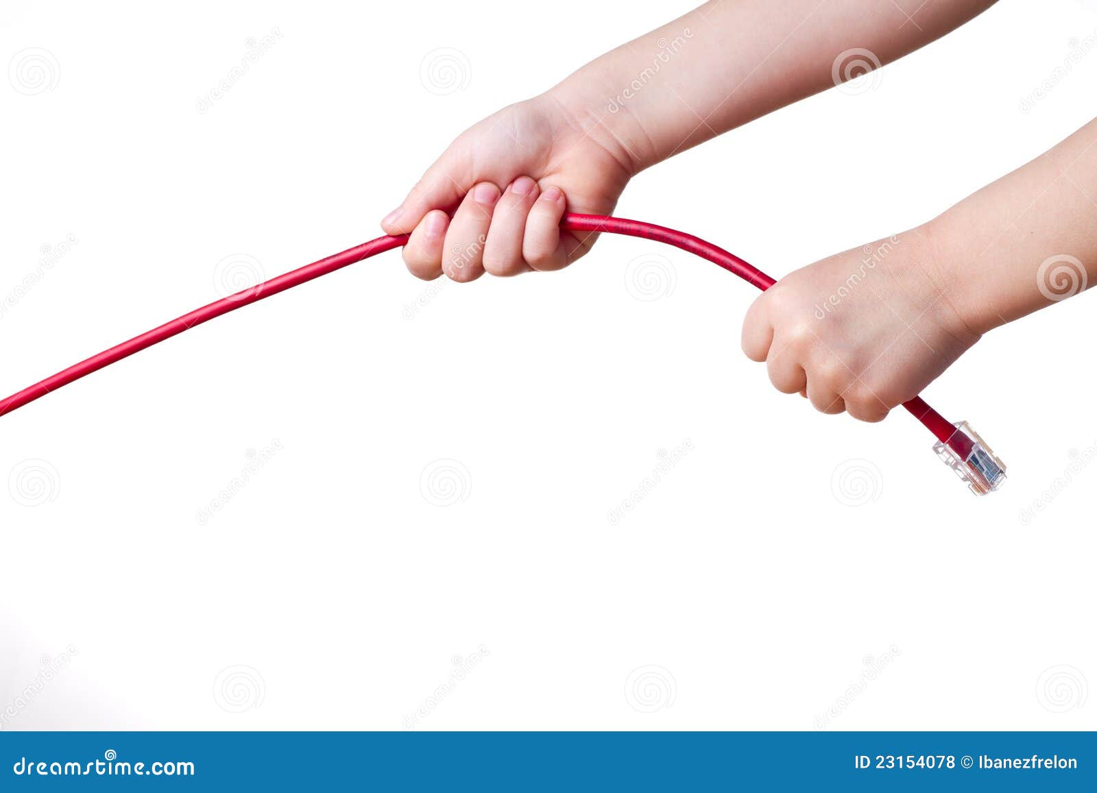 Pulling the Internet Connection Cord Stock Photo - Image of holding ...