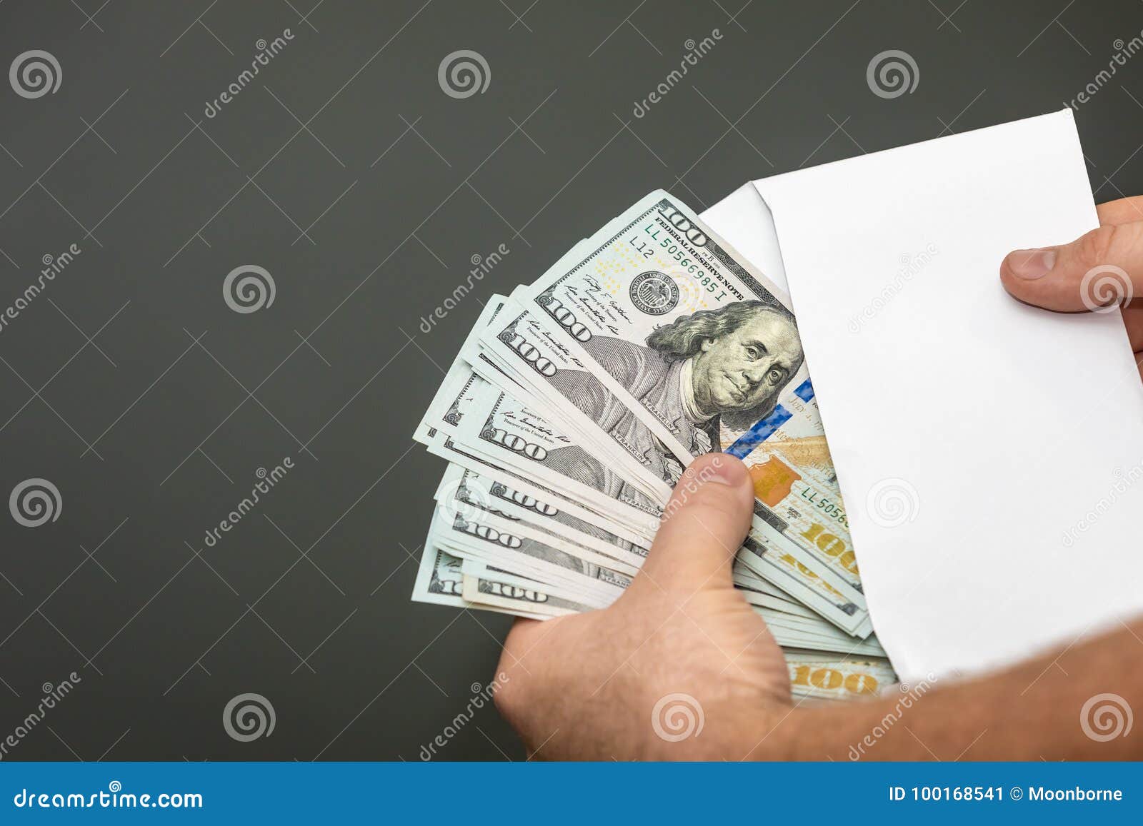 Pulling Money Out of a Envelope Stock Image - Image of exchange, dollar ...