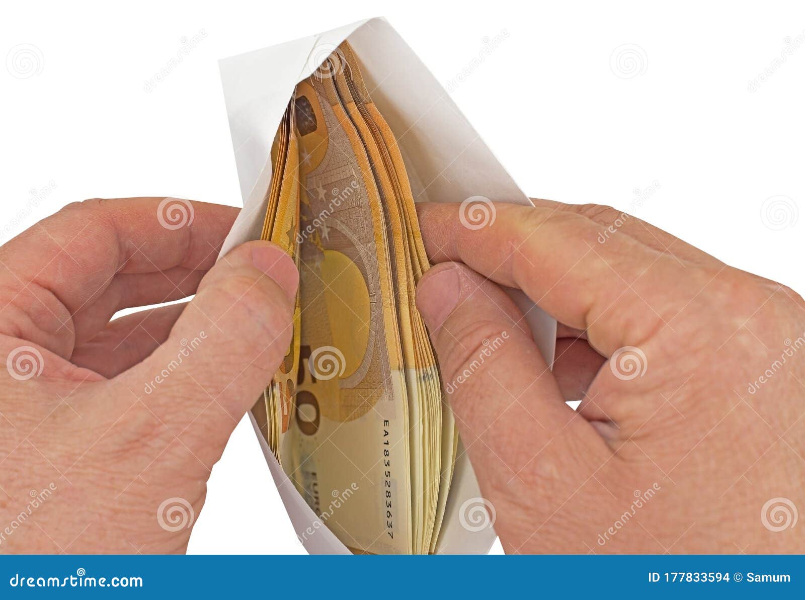 Pulling Money Out of a Envelope Stock Photo - Image of finance, cash ...
