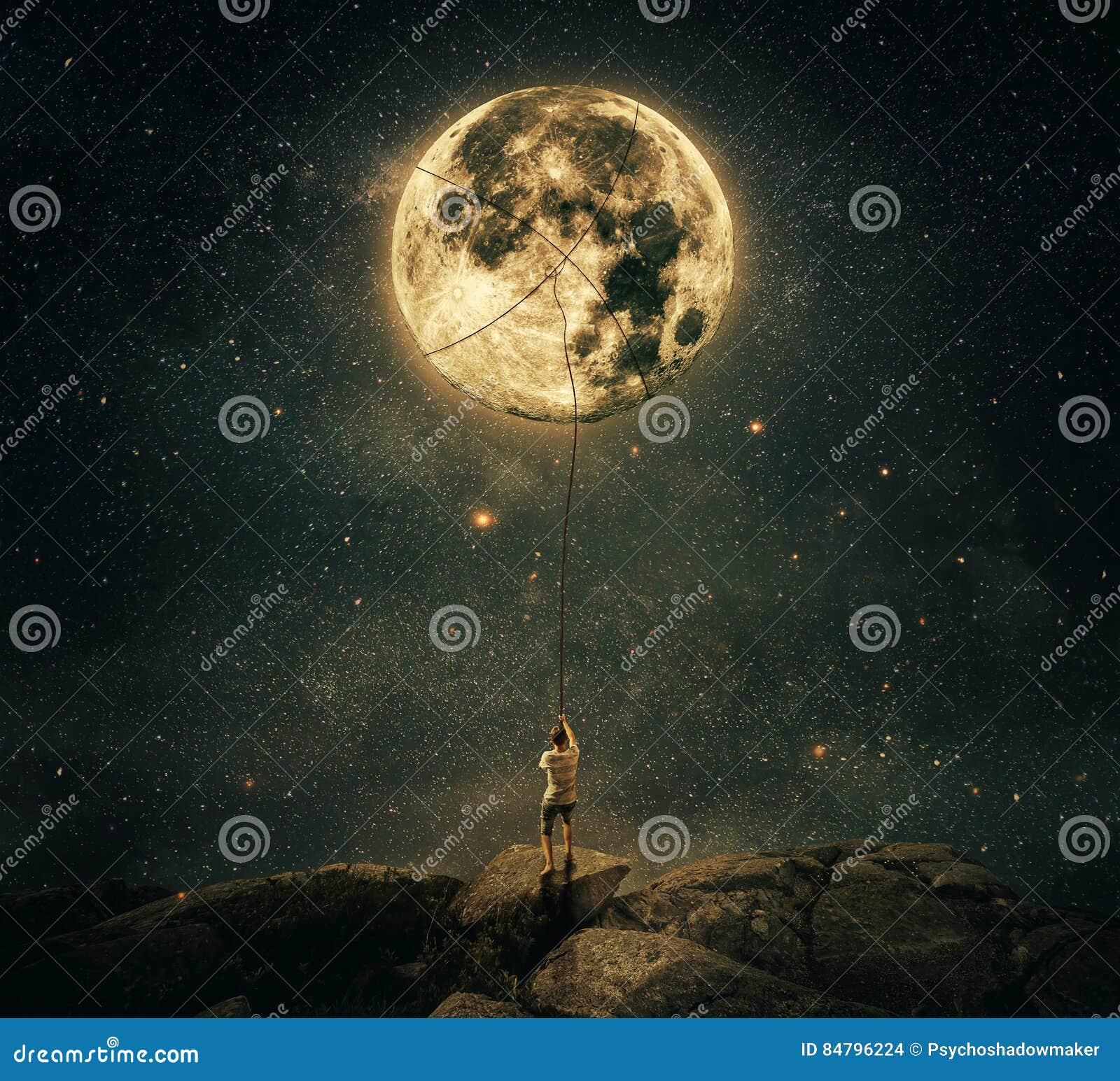 Pulling moon stock photo. Image of alone, nature, hold - 84796224