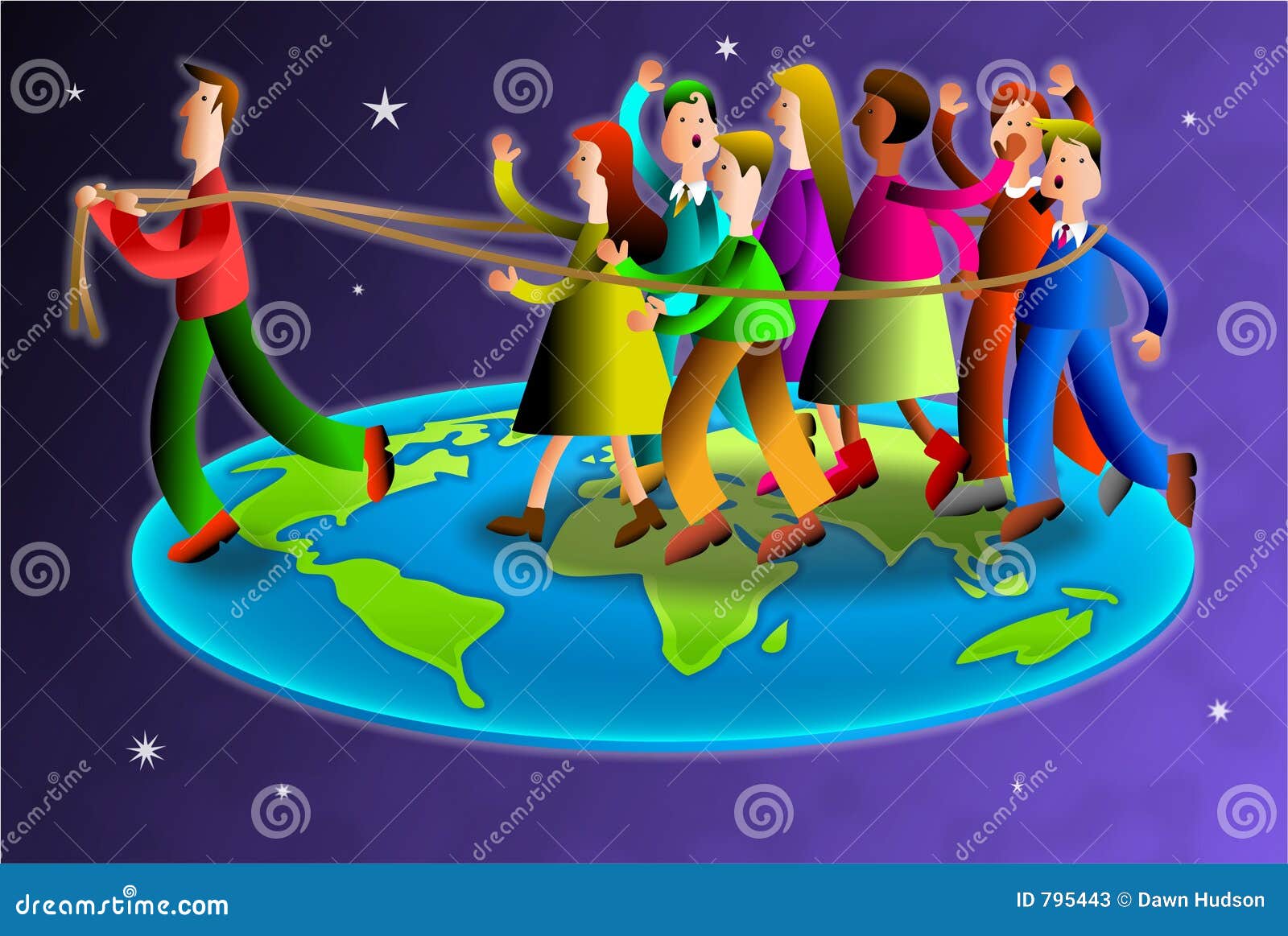 Pulling the people stock illustration. Illustration of company - 795443