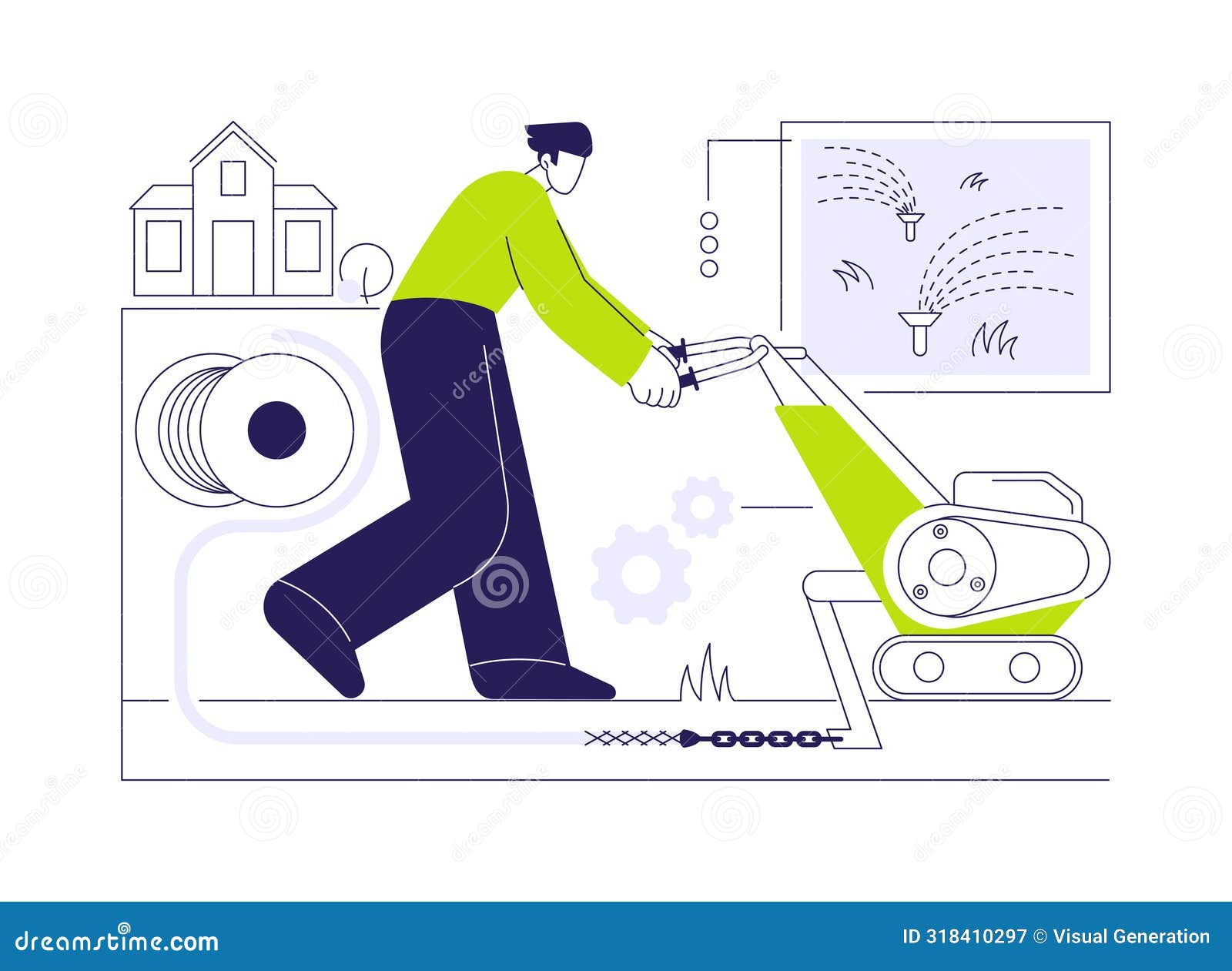 Pulling Pipes Abstract Concept Vector Illustration. Stock Vector ...