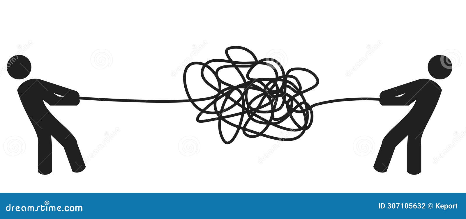 Pulling Rope in Different Directions - Conflict Concept Stock ...