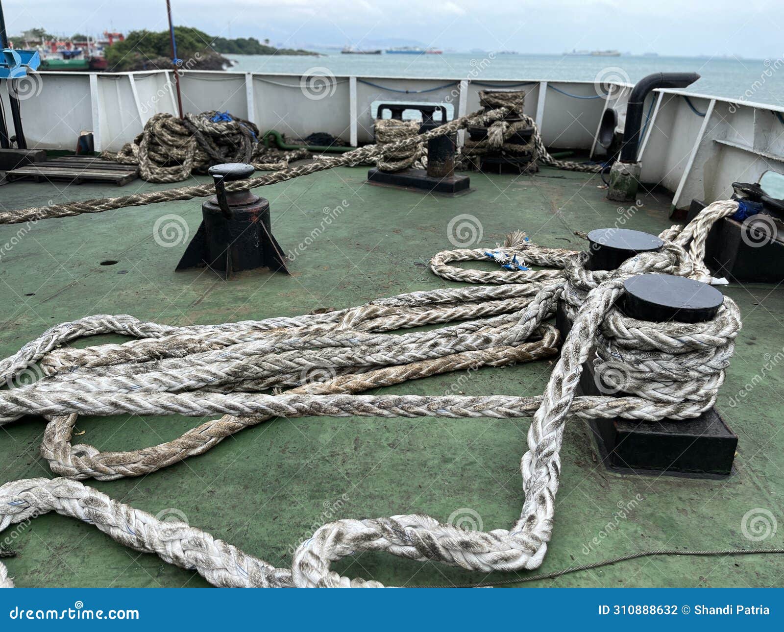 Pulling Ship Ropes To Anchor the Ship so that it is Not Carried Away by ...
