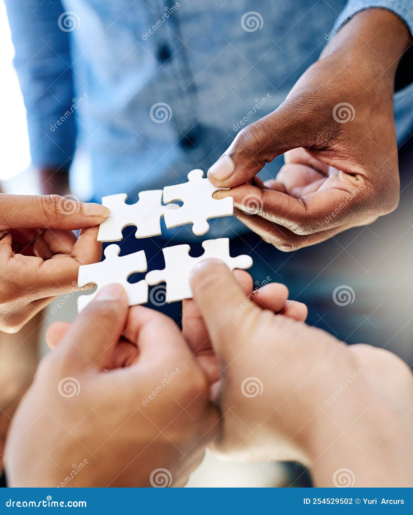 Pulling Together To Solve a Problem. a Work Group Connecting Pieces of ...