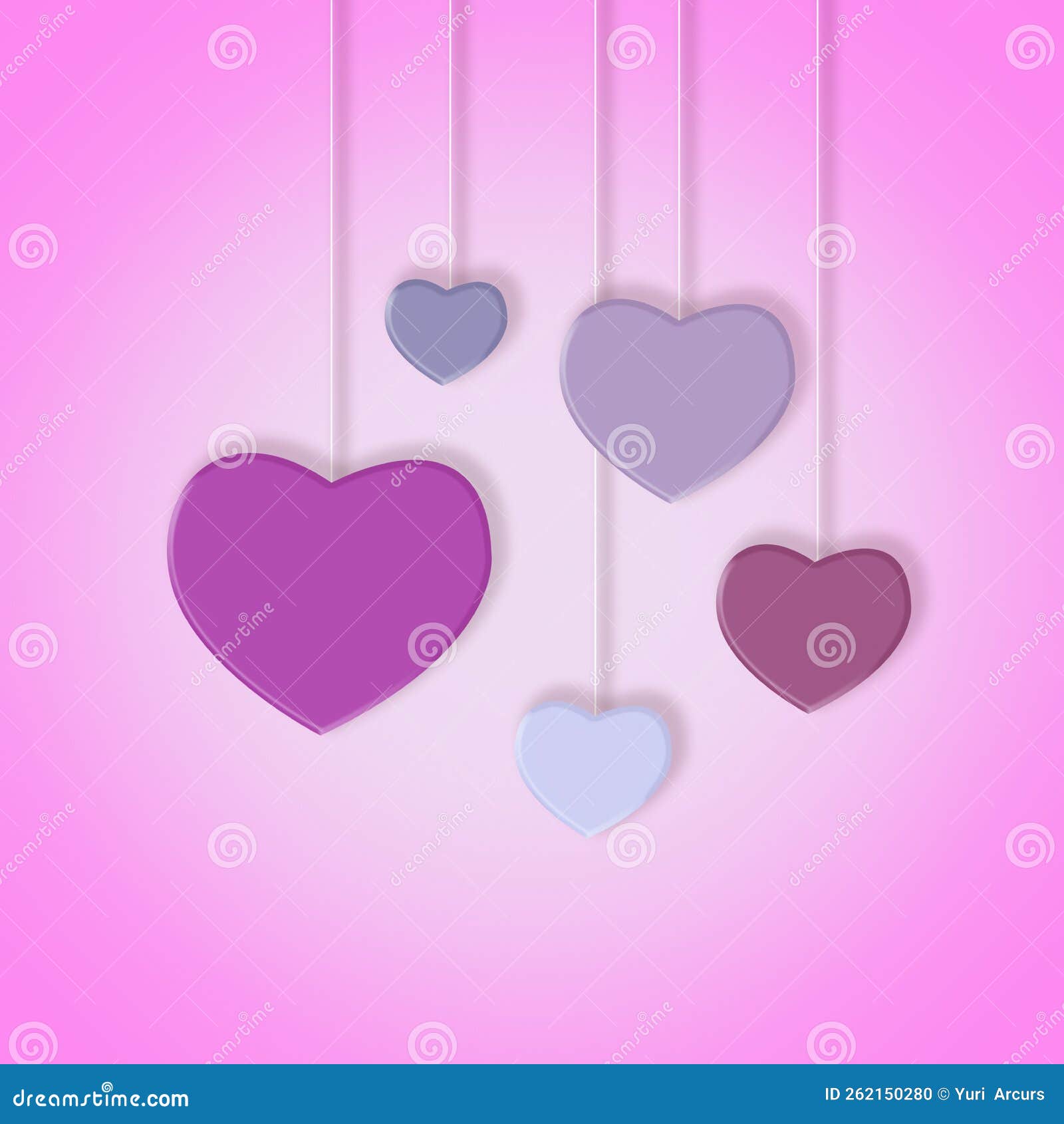 Pulling on Your Heart Strings. a Graphic Illustration of Hearts. Stock ...