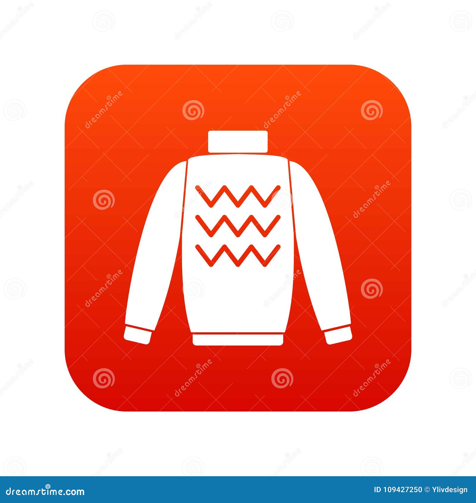 Pullover icon digital red stock vector. Illustration of simple - 109427250