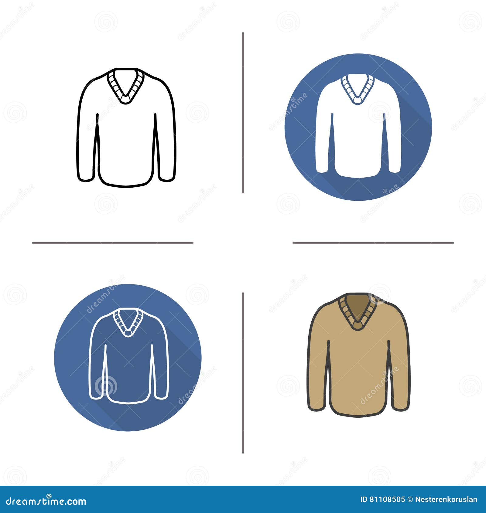 Pullover icon stock vector. Illustration of drawing, linear - 81108505