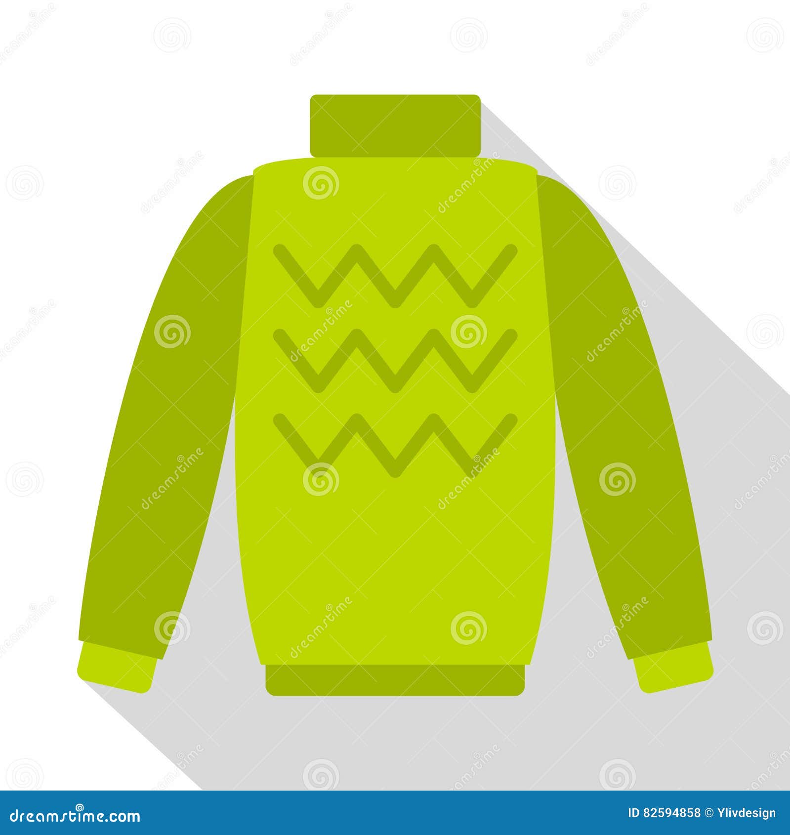 Pullover icon, flat style stock vector. Illustration of clothing - 82594858
