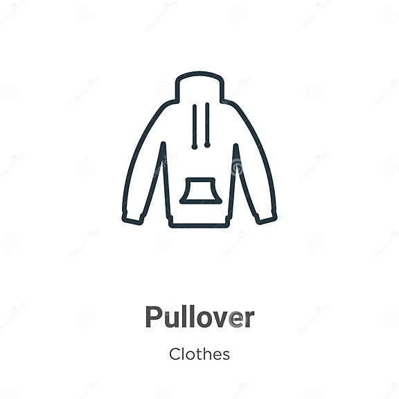 Pullover Outline Vector Icon. Thin Line Black Pullover Icon, Flat ...