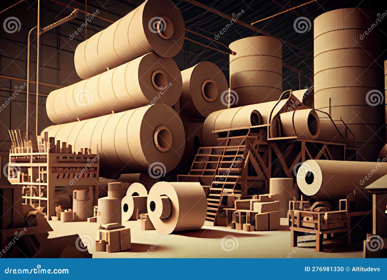 A Pulp and Paper Factory, with Endless Rolls of Paper Being Produced ... A Pulp and Paper Factory, with Endless Rolls of Paper Being Produced ...