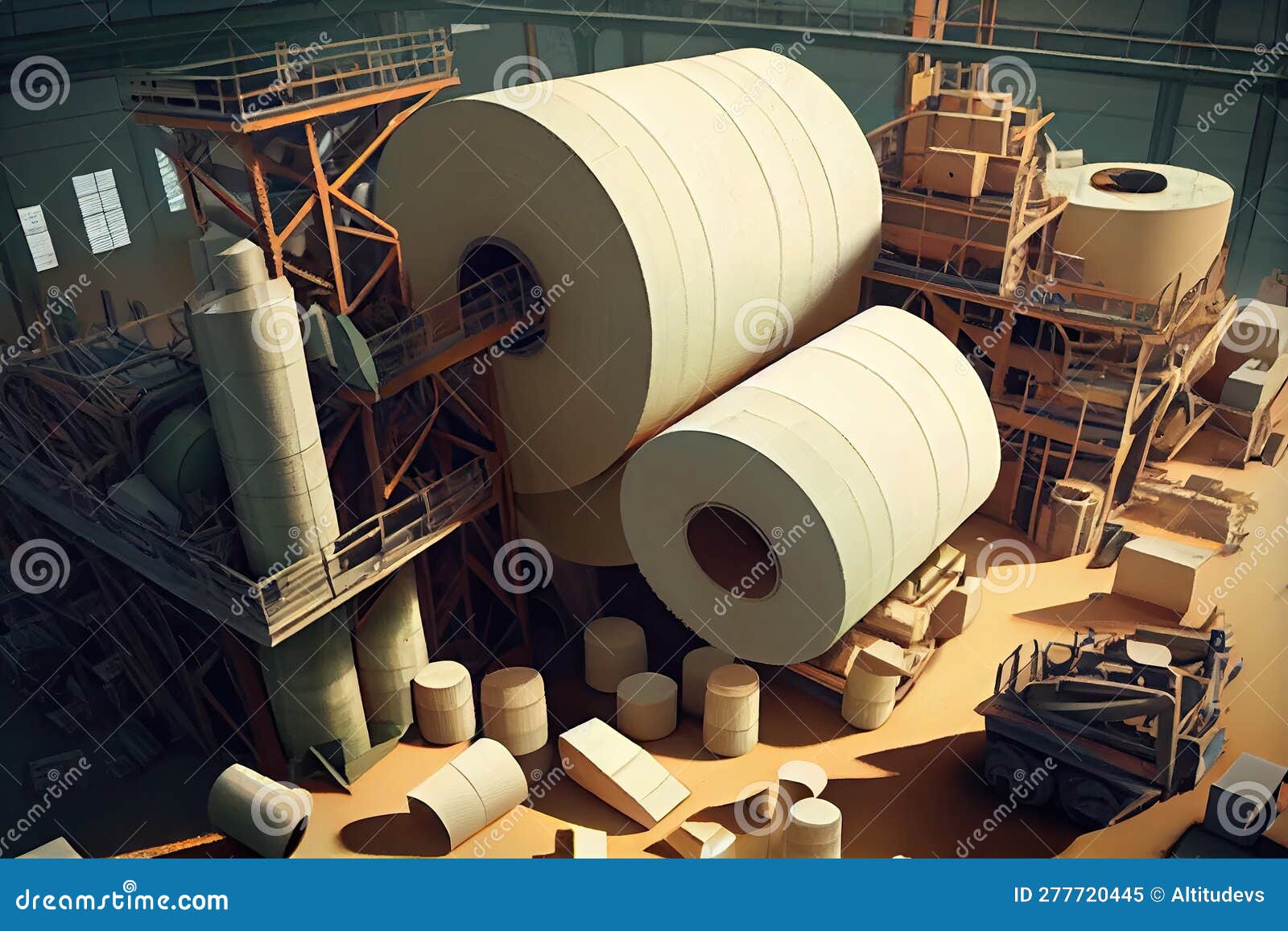 A Pulp and Paper Factory, with Endless Rolls of Paper Being Produced ... A Pulp and Paper Factory, with Endless Rolls of Paper Being Produced ...