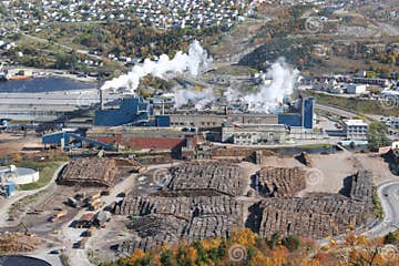 Pulp & Paper Mill stock photo. Image of piles, pollution - 1369438