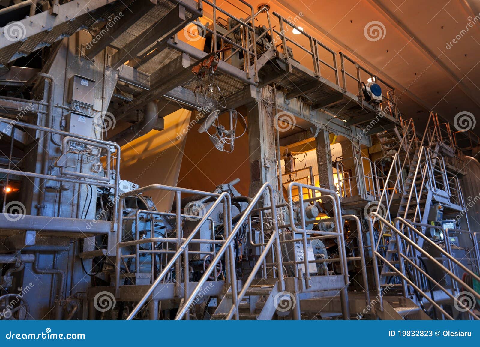 Pulp and paper mill stock image. Image of pipes, paper - 19832823