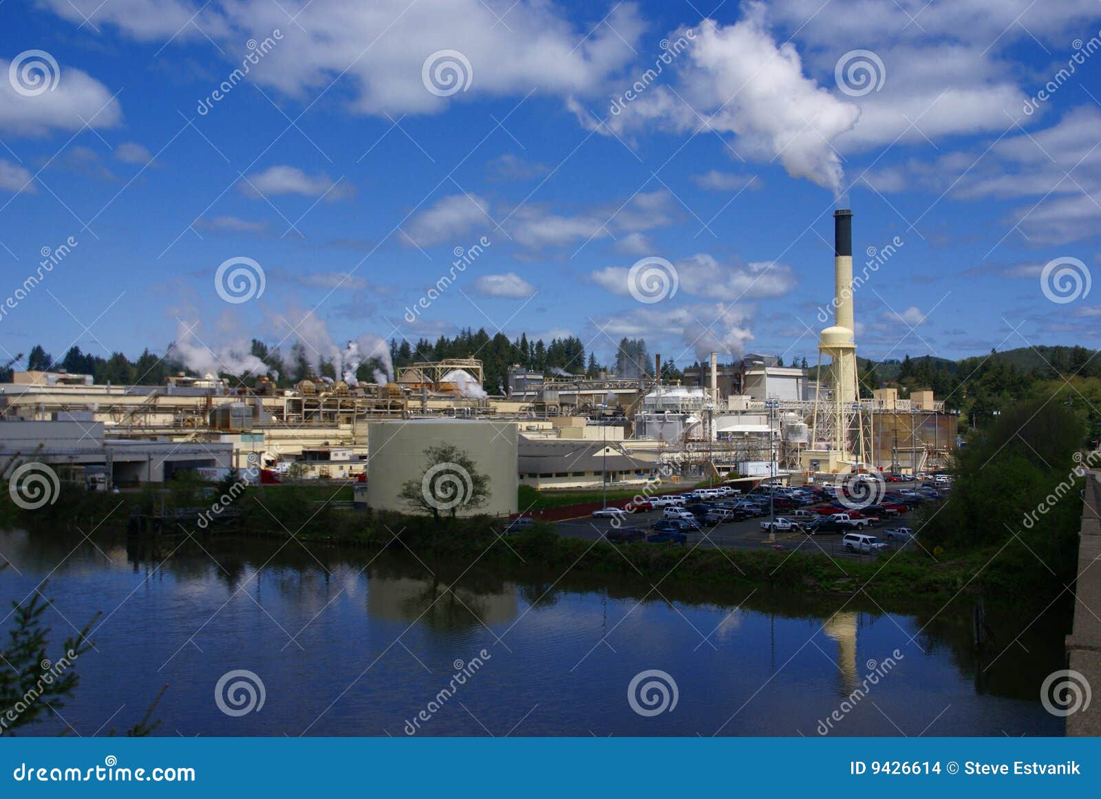 Pulp and paper mill stock photo. Image of mountains, timber - 9426614